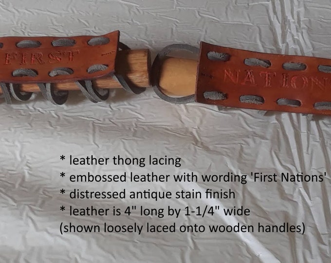 Handmade First Nations Wording Leather Laced Handle or Braid Wrap Grips ...