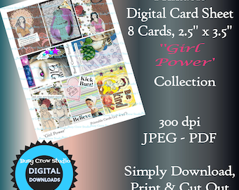 ATC Card Size Images Printable Digital Download Collage Sheet | Etsy