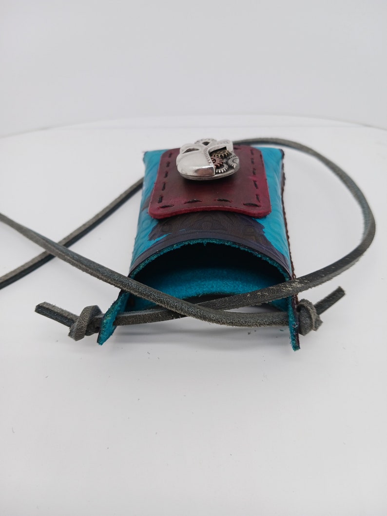 Handmade Embossed Leather Amulet Prayer Box Necklace With - Etsy