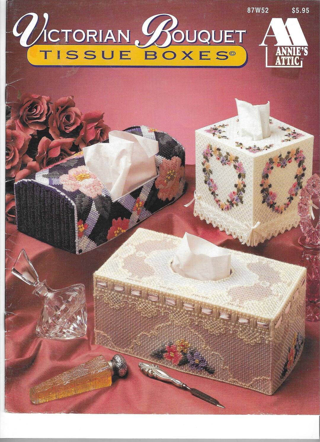 Plastic Canvas Needlepoint Tissue Box Cover Pattern Books - Etsy