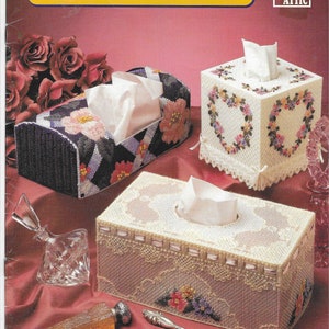 Plastic Canvas Needlepoint Tissue Box Cover Pattern Books - Etsy
