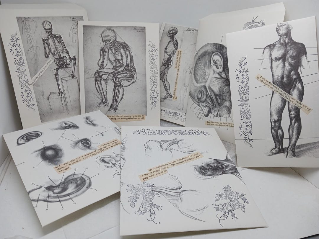 Handmade Envelopes With Recycled Anatomy Book Pages and Medical Theme ...