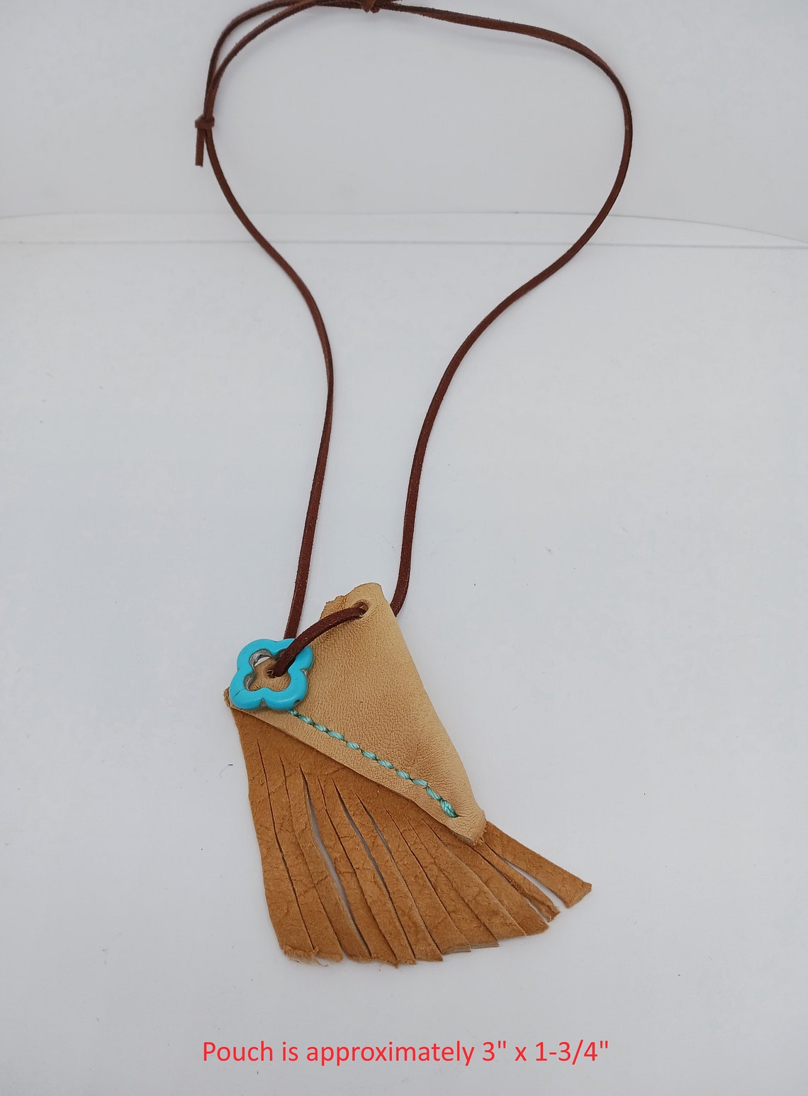Handmade Deerskin Leather Amulet Pouch Cone Shape With Fringe - Etsy