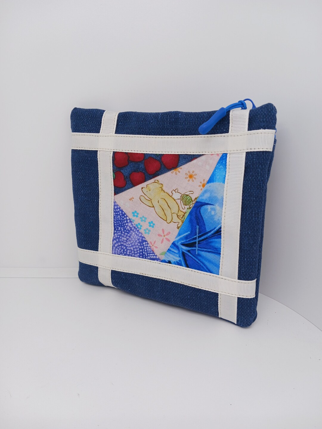 Scrappy Patchwork Denim Zipper Pouch - Etsy
