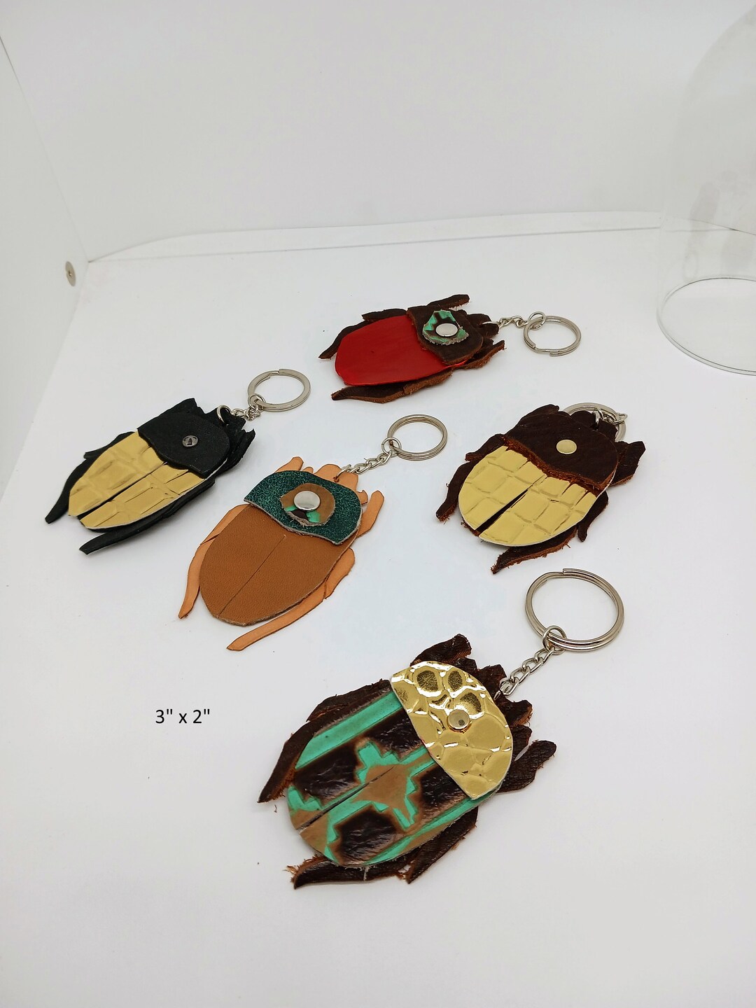 Five Assorted Leather Beetle Bugs for Keys or Bags - Etsy