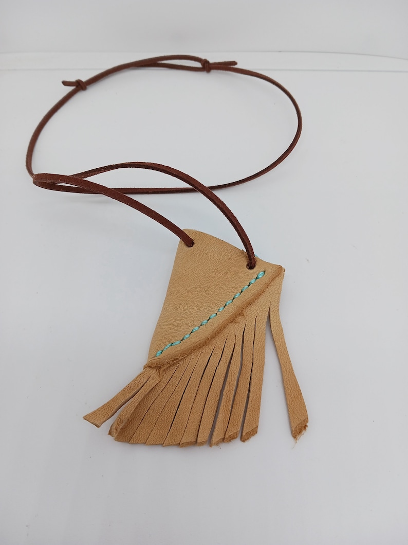 Handmade Deerskin Leather Amulet Pouch Cone Shape With Fringe - Etsy
