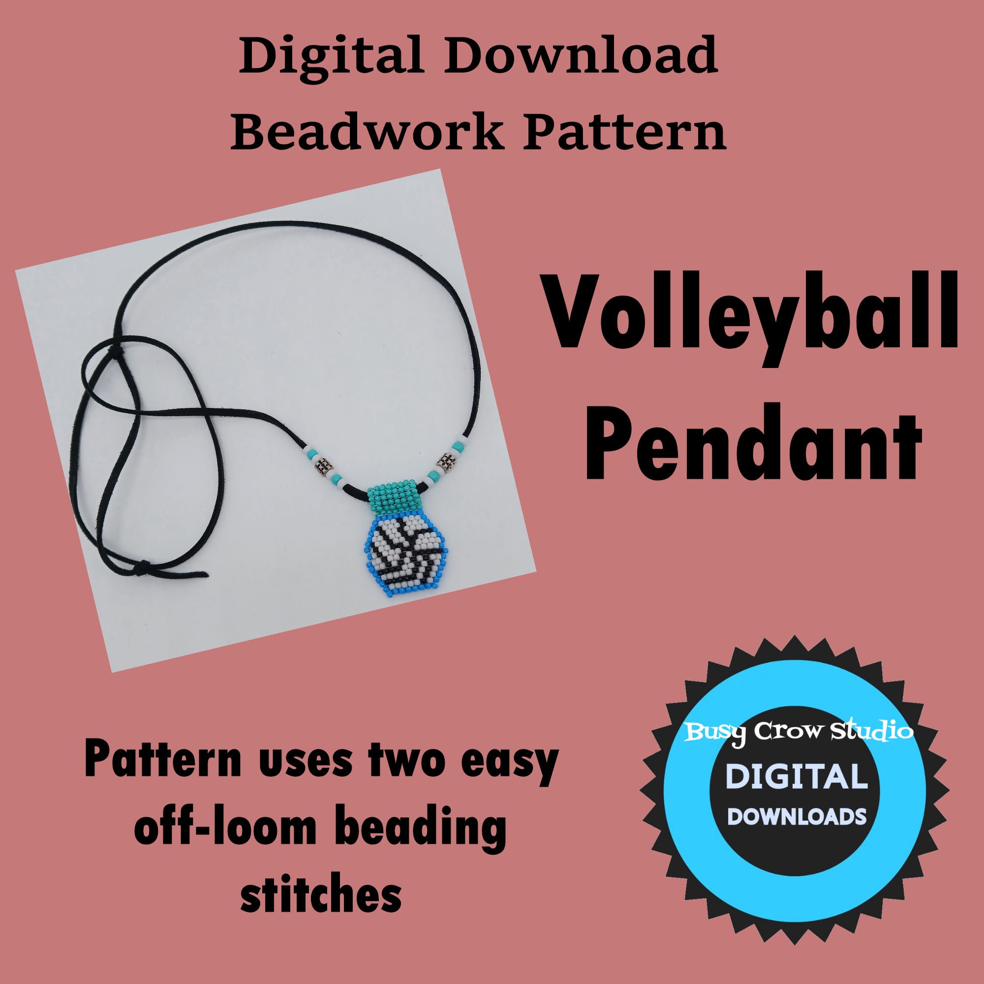 Digital Download Beading Pattern for Volleyball Pendant - Etsy