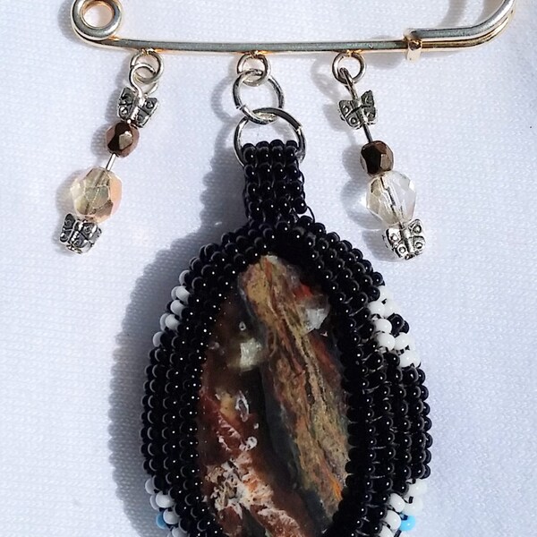 Beaded Shawl Pin - Etsy