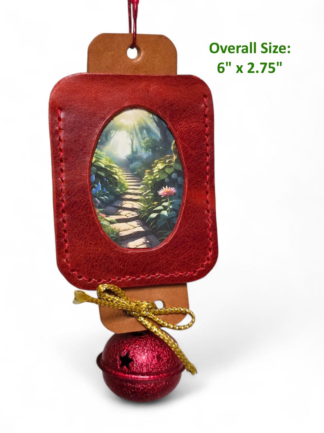Handmade Leather Photo Frame Ornament With Jingle Bell - Etsy