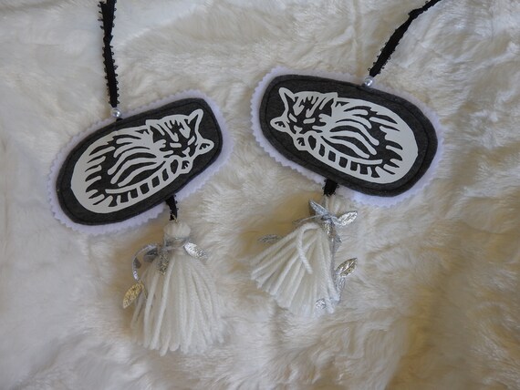 Sleeping Striped Tabby Cat Felt Christmas Holiday Decor - Etsy