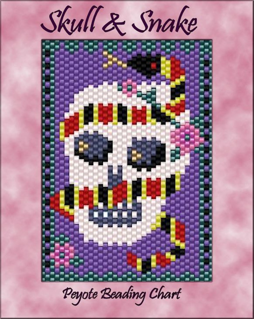 Skull and Snake Peyote Beadwork Chart PDF Pattern - Etsy