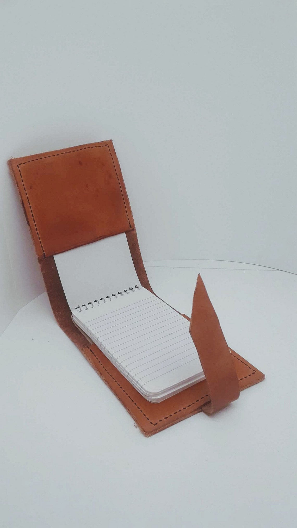 Rough Rugged Leather Notebook Cover for Small Spiral Notepad Marine ...