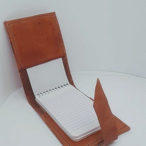 Rough Rugged Leather Notebook Cover for Small Spiral Notepad Marine ...