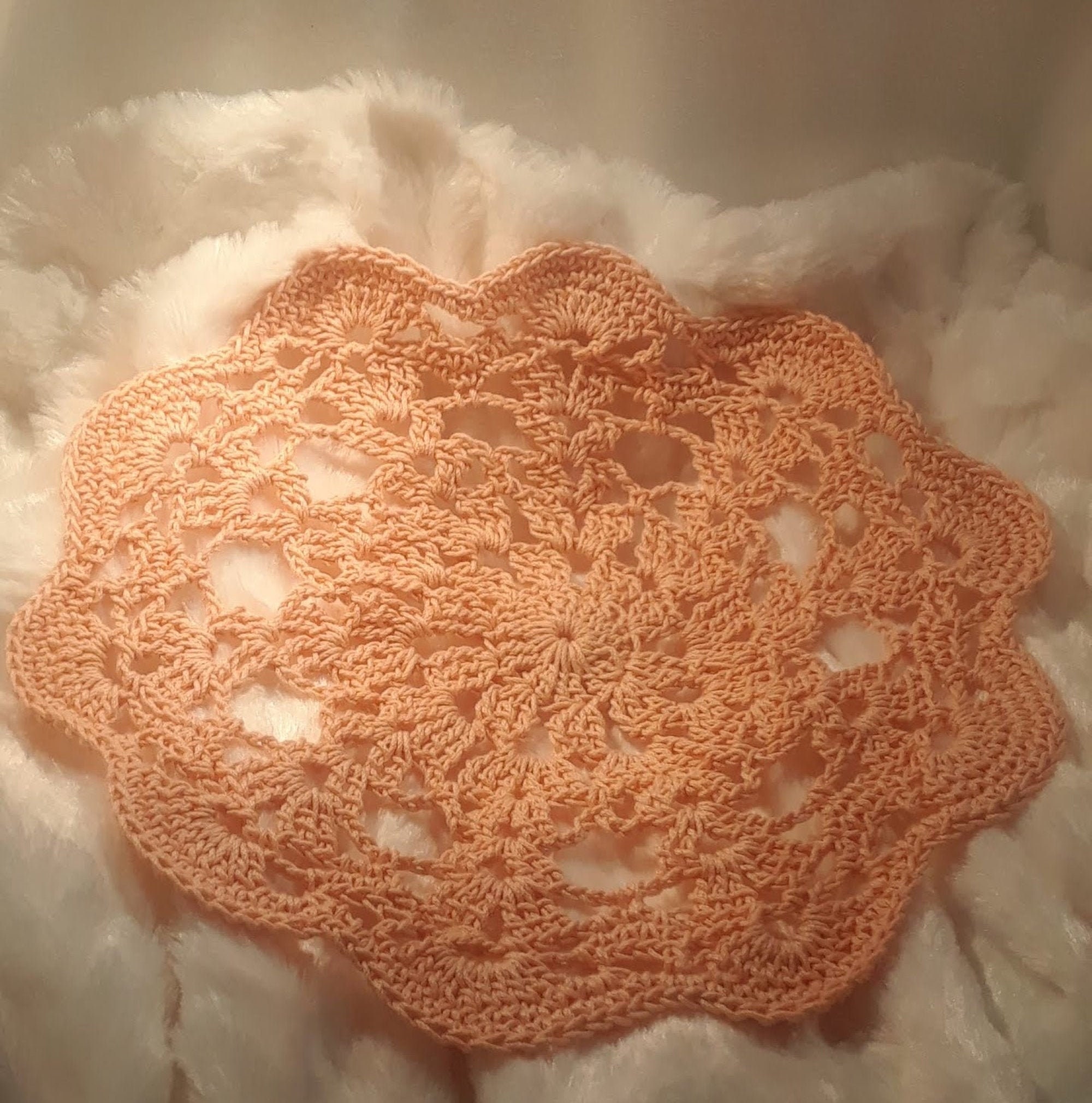 Handmade Crocheted Doily Mat in Cotton - Etsy