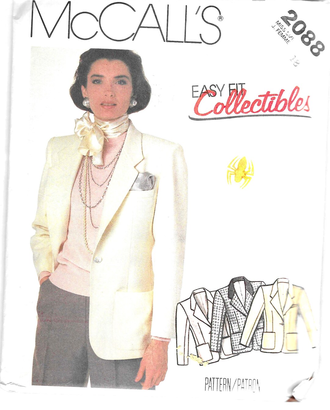 Mccall's Easy Fit Collectibles Classic Blazer Pattern 2088 Size 18 - Etsy