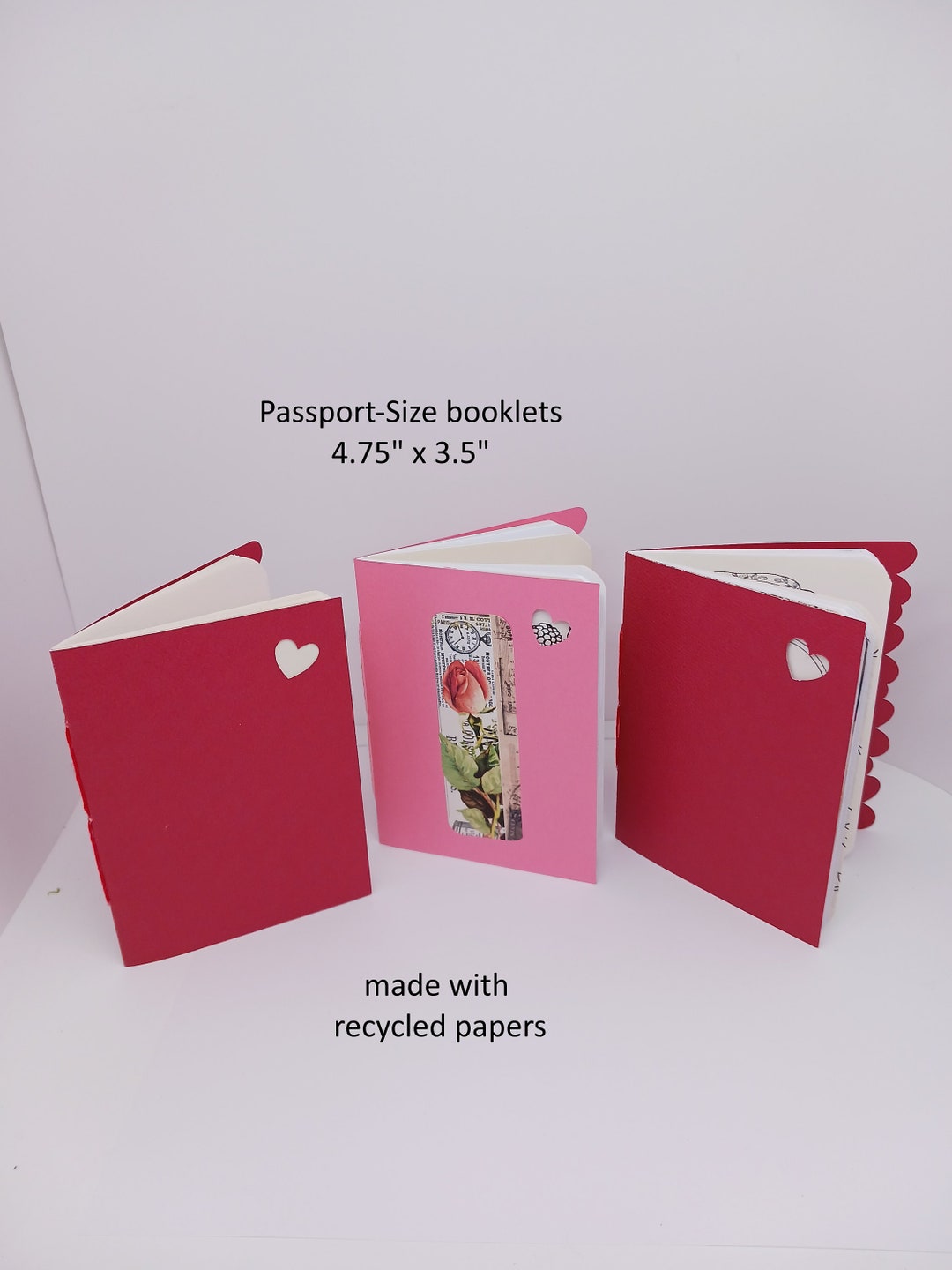 Set of 3 Passport Size Travel Blank Journal Book Refill From Recycled ...