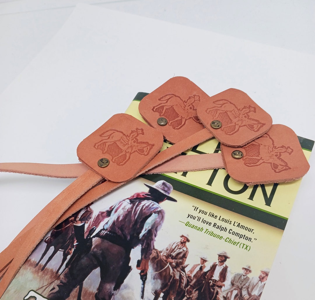 Set of 4 Western Cowboy Theme Leather Bookmarks - Etsy