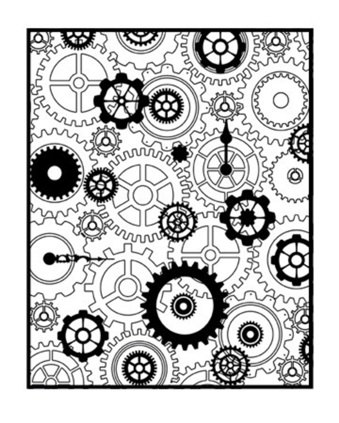 Color Page Zen Style Steampunk Cogs - Etsy