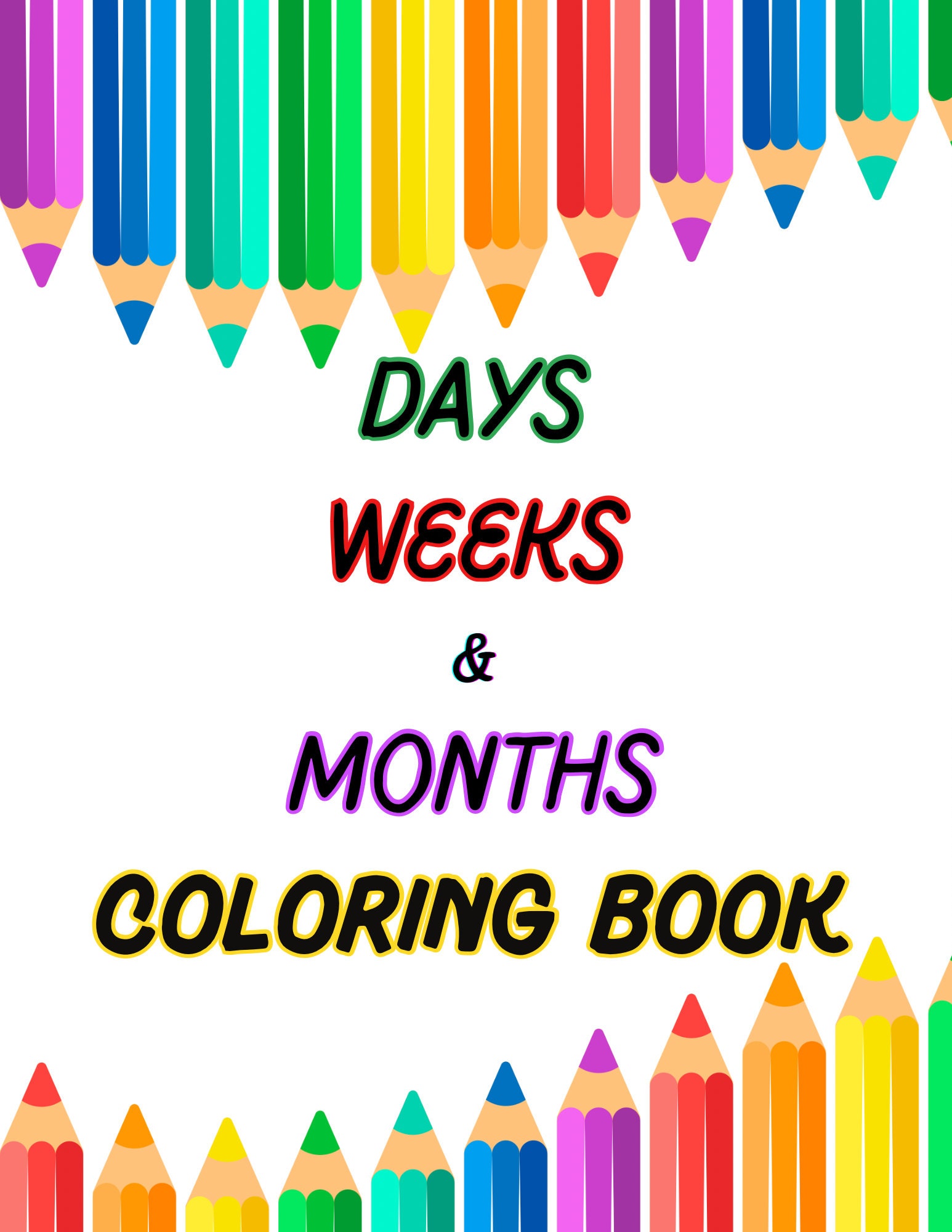 Days, Weeks and Months Coloring Book for Children - Etsy UK
