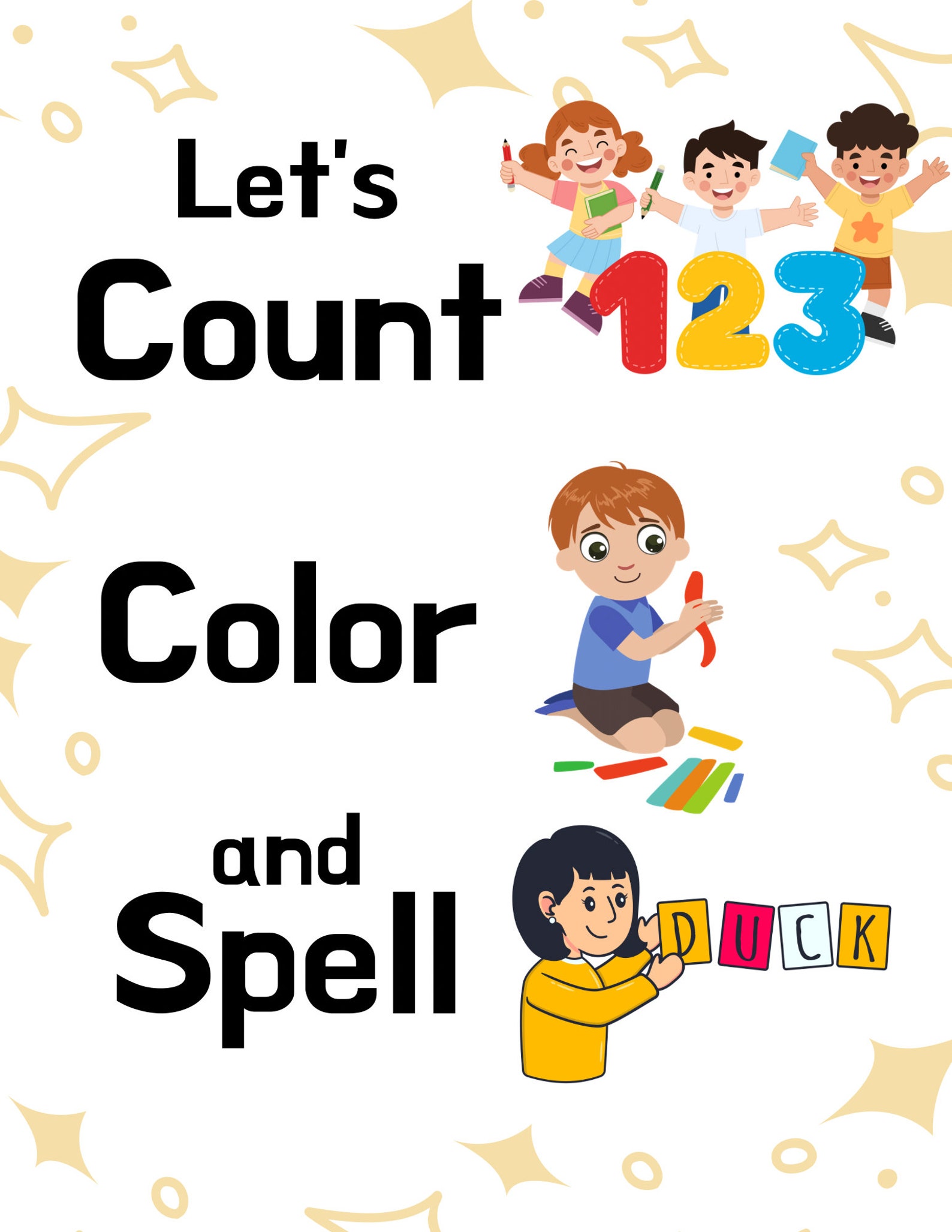 Let’s Count, Color and Spell Children’s Book - Etsy