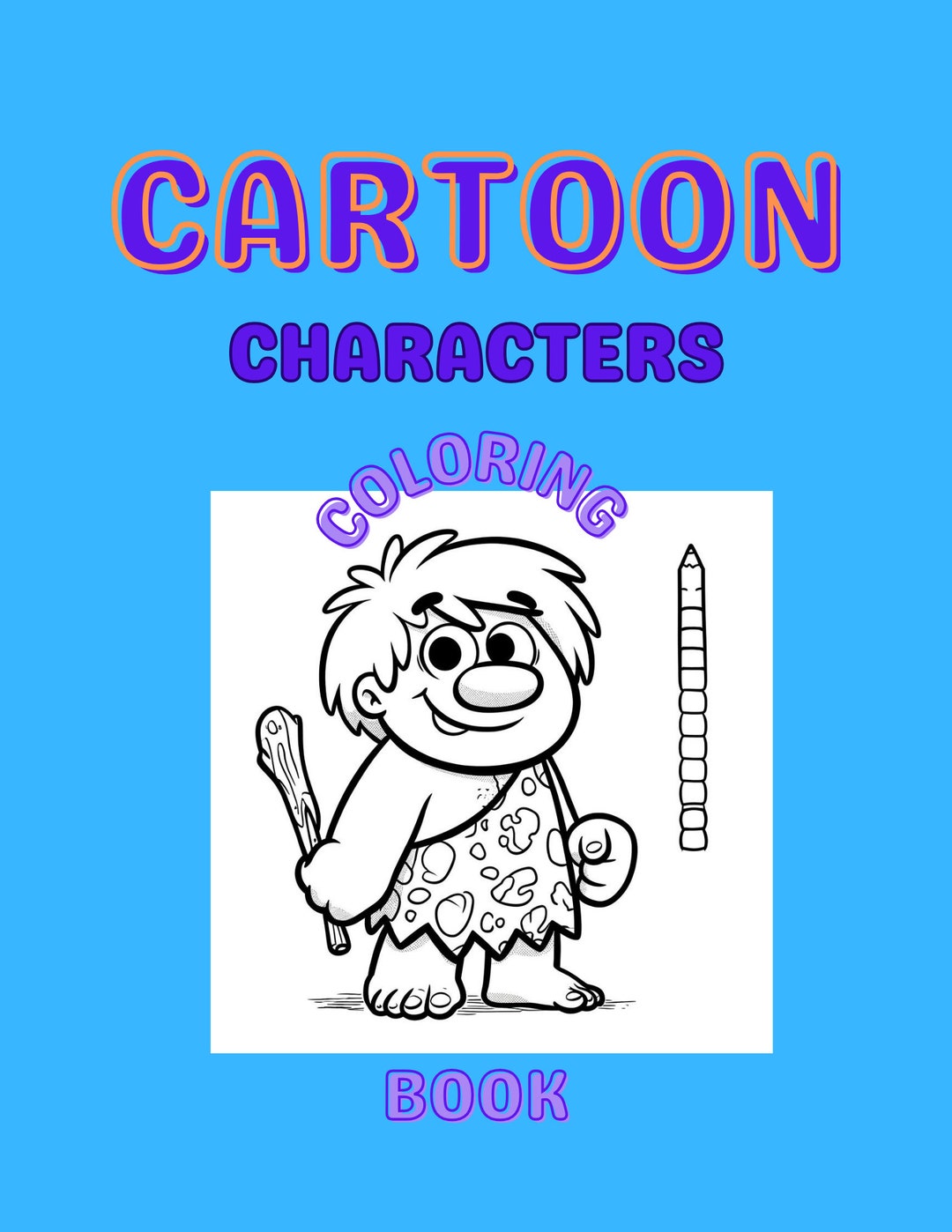 Children’s Cartoon Character Coloring Book - Etsy