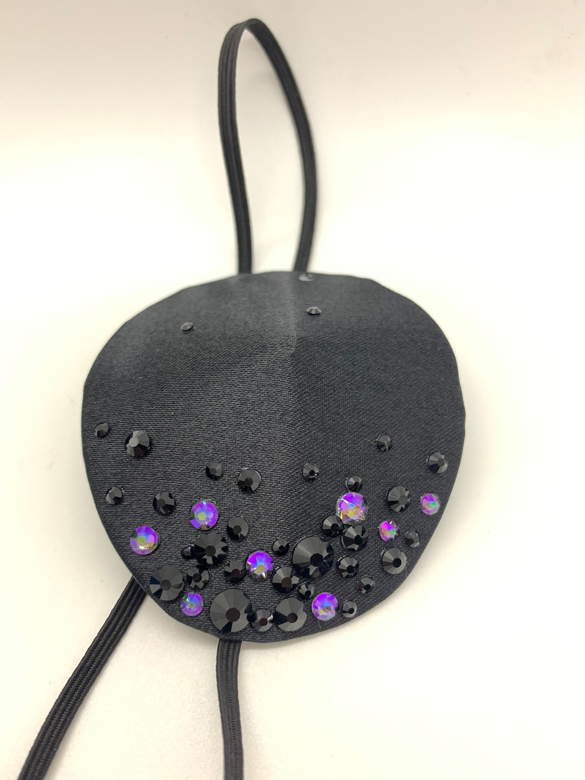 Eye Patch With Black/peacock Colored Rhinestone Embellishment - Etsy