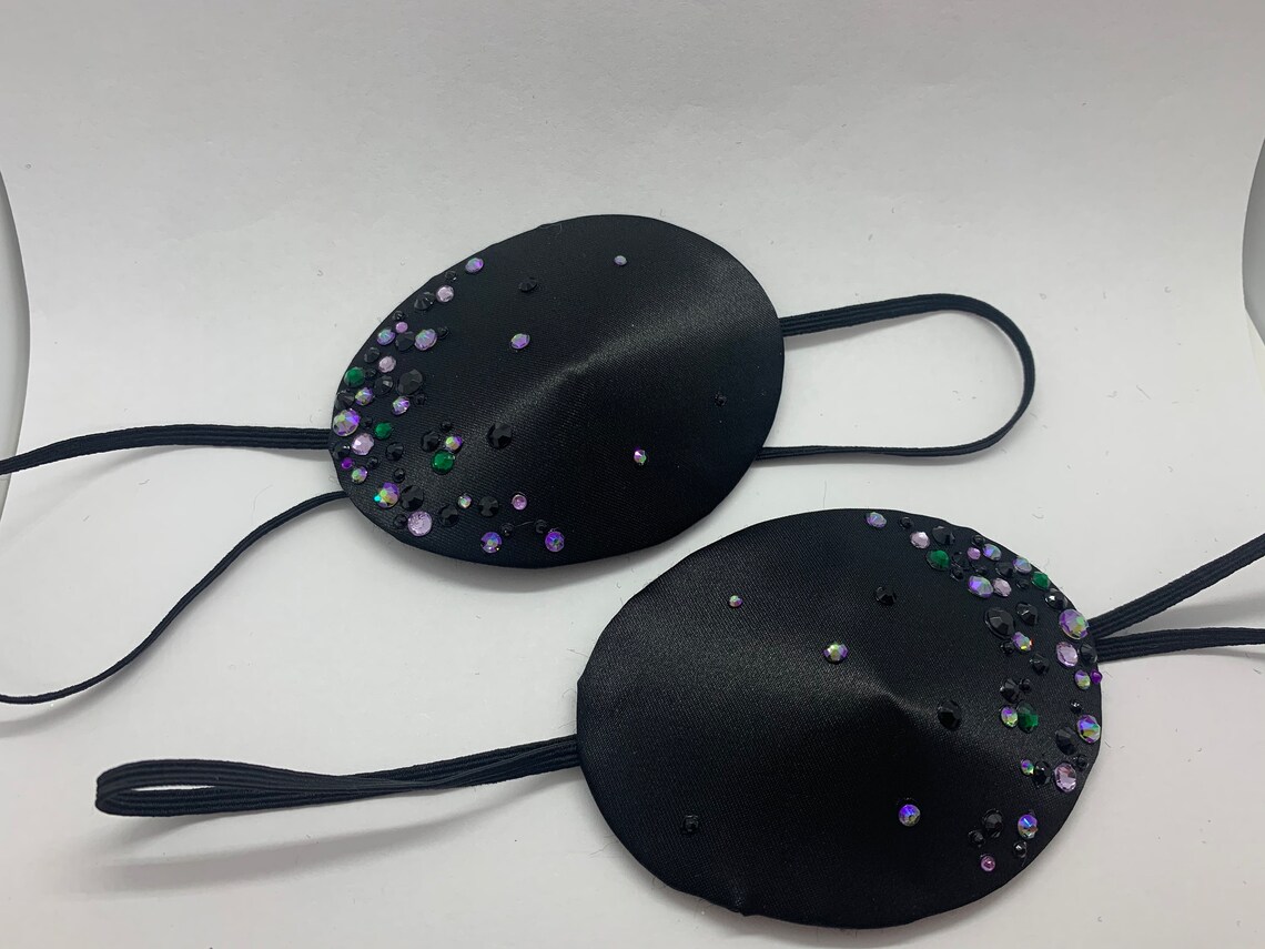 Eye Patch With Black/peacock Colored Rhinestone Embellishment - Etsy