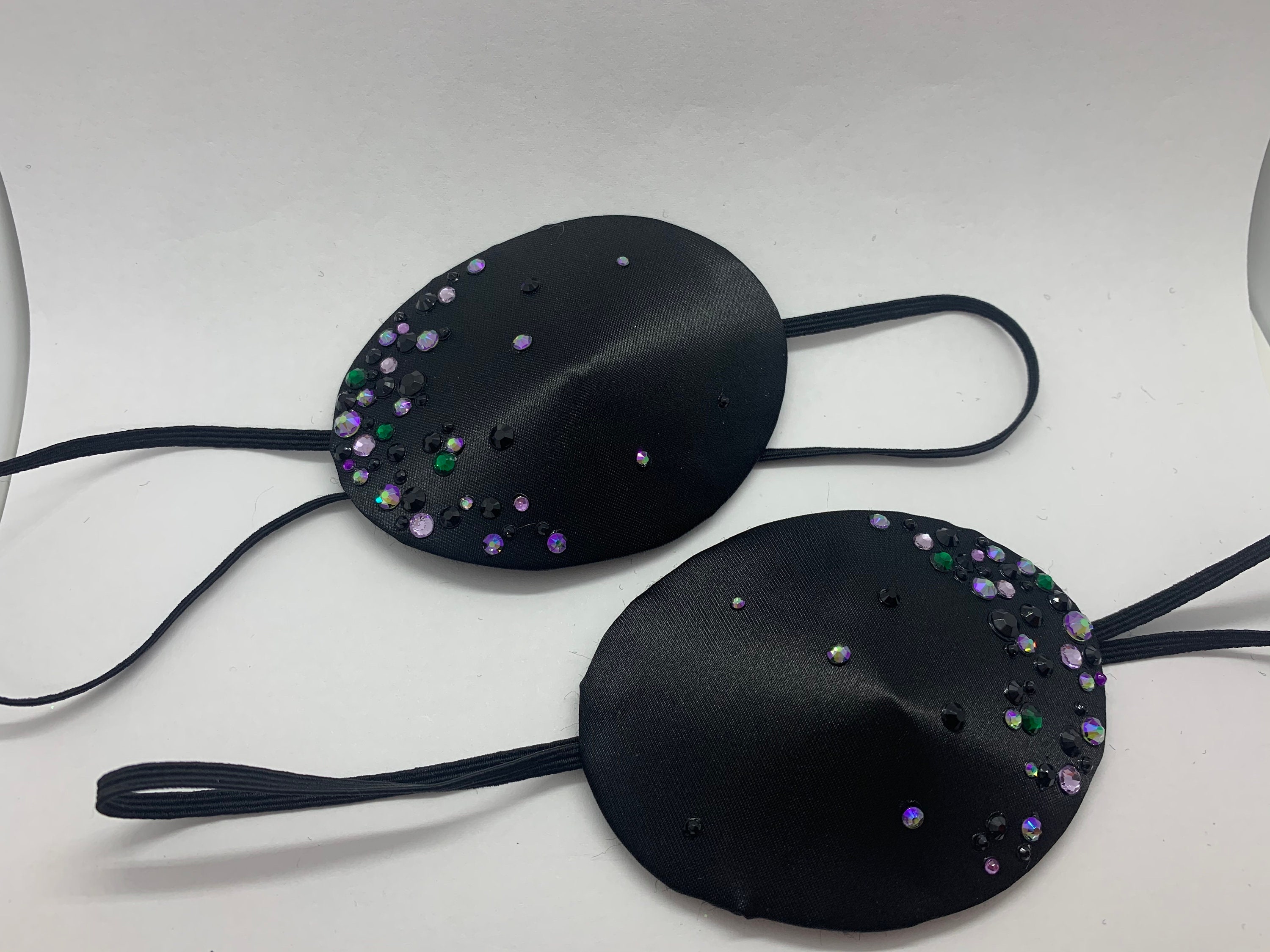 Eye Patch With Black/peacock Colored Rhinestone Embellishment - Etsy