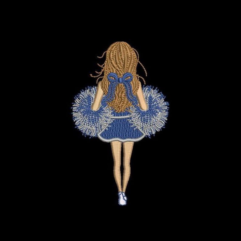 Cheerleader Embroidery Design: Cheer Machine Embroidery Pattern ...