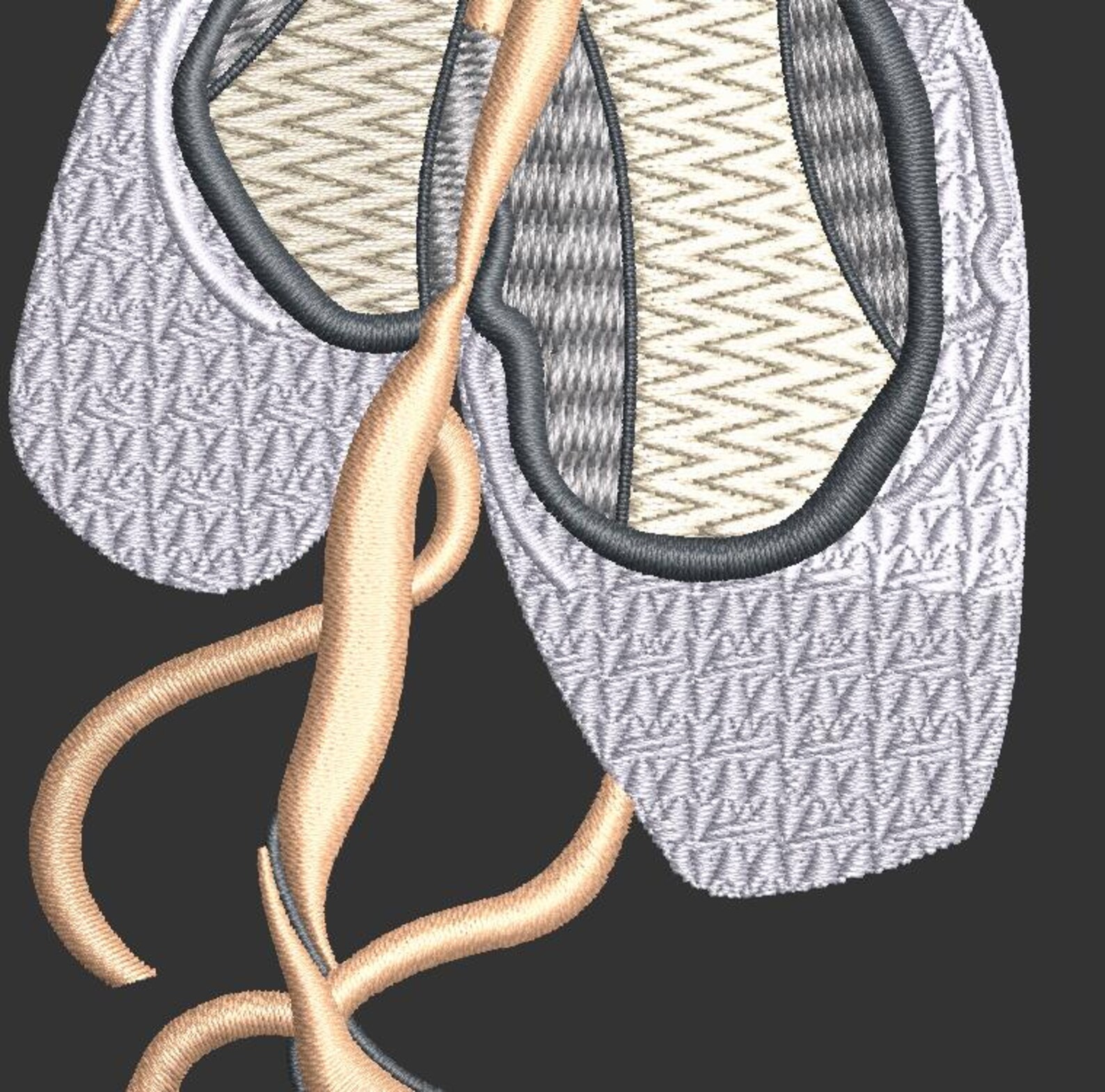 Toe Shoes Embroidery Designs - 2 Designs Included. - Etsy