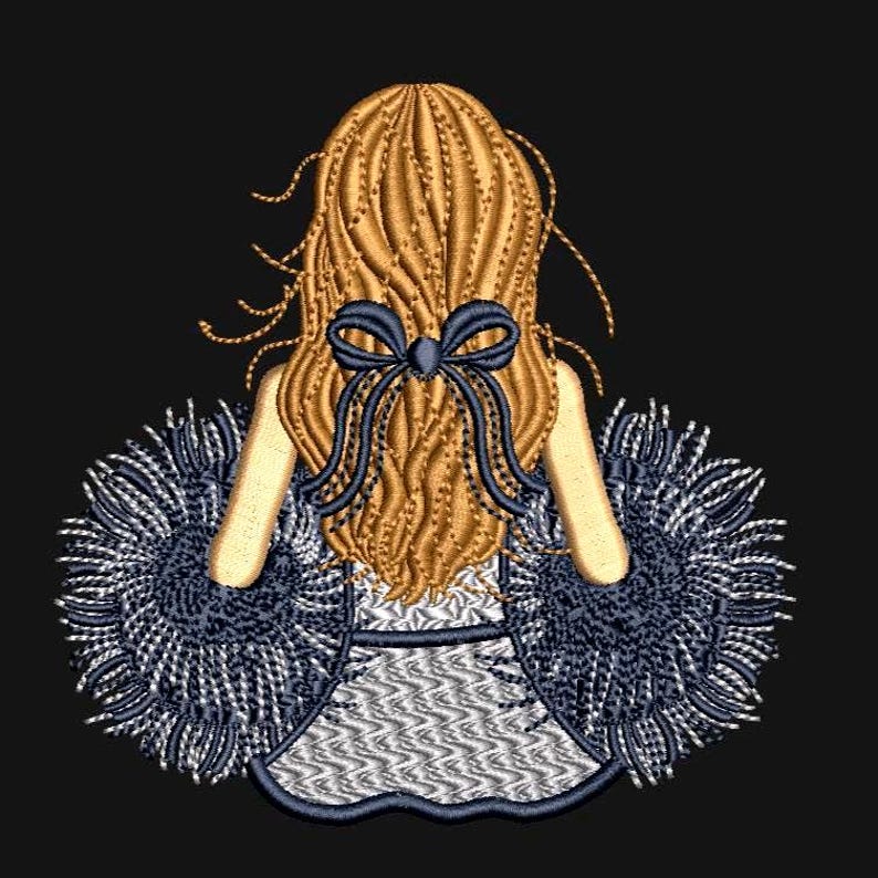 Cheerleader Embroidery Design: Cheer Machine Embroidery Pattern ...