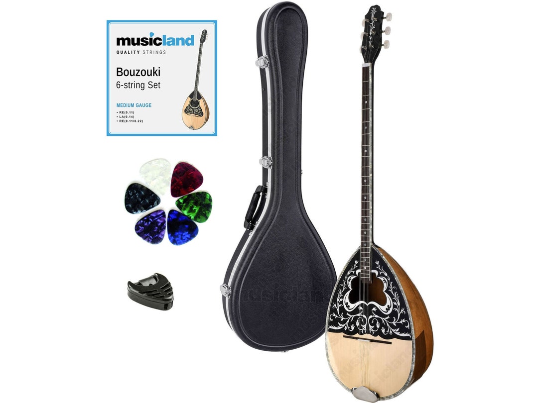 Handmade 6-string Greek Bouzouki Bundle Traditional Student Bouzouki ...