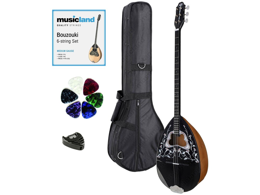 Handmade 6-string Greek Bouzouki Bundle Traditional Student Bouzouki ...