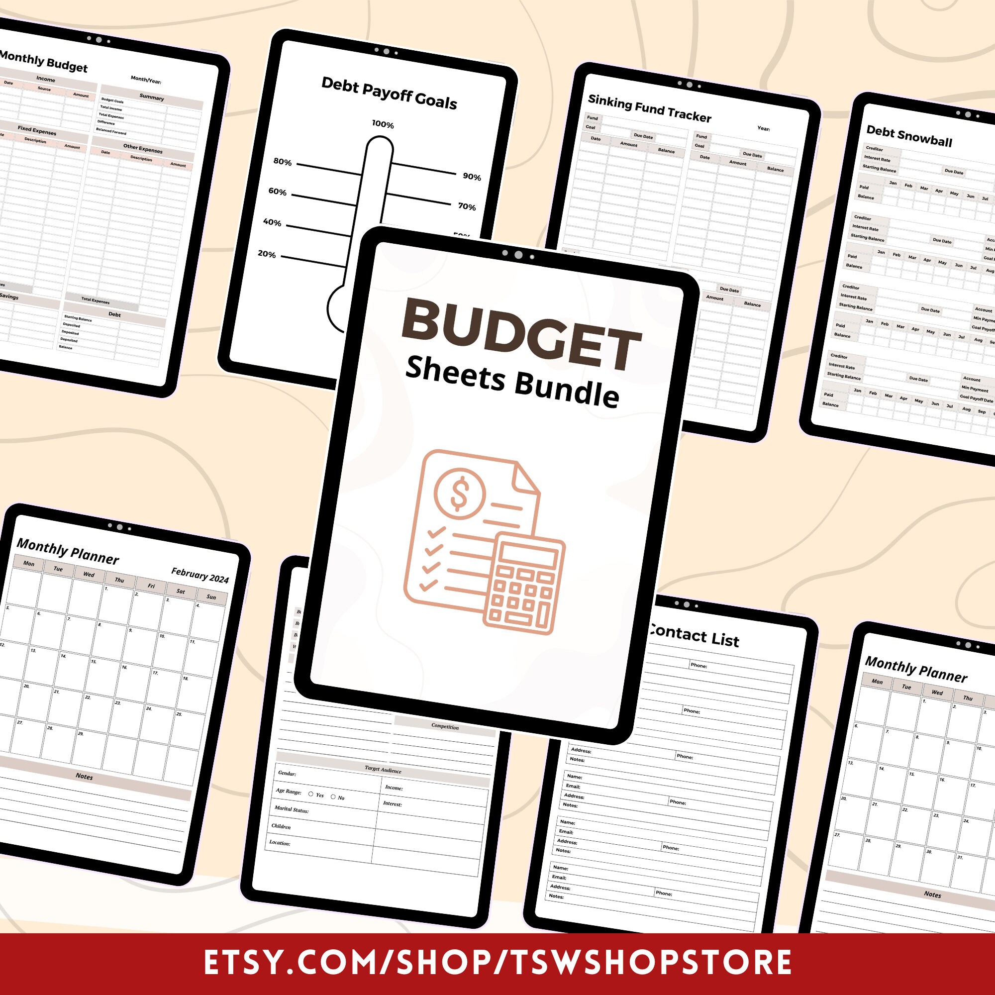 Mega Budget Planner Budget Template Financial Tracker Checklist Digital ...