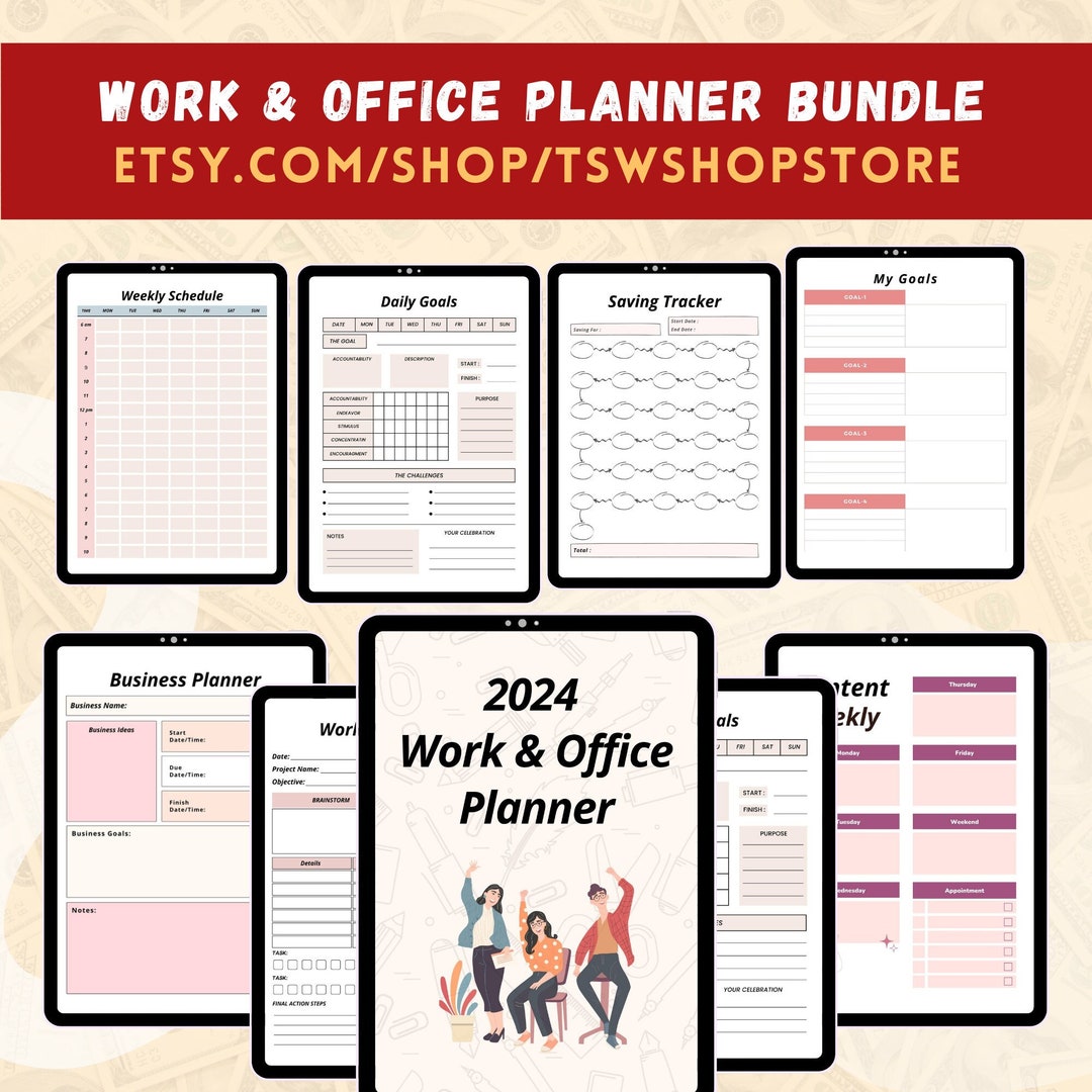 Digital Work Planner, Office Checklist Printable, Budget Planner ...