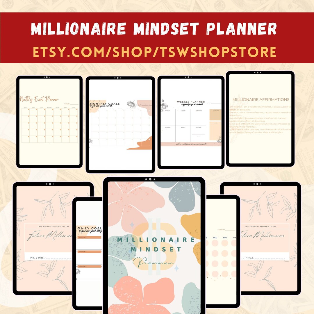 Millionaire Mindset Planner Millionaire Mindset Journal for Wealth ...
