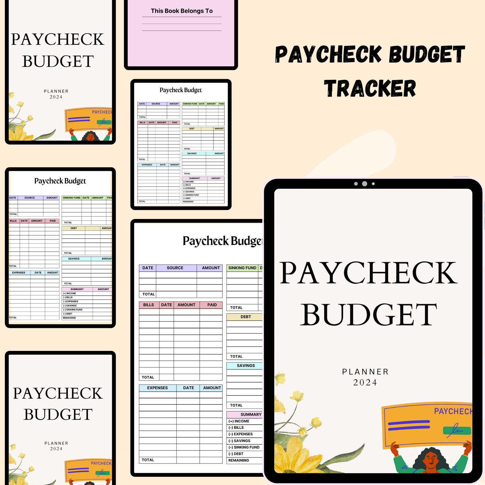 Digital Paycheck Budget Planner, Weekly Paycheck Tracker, Finance ...