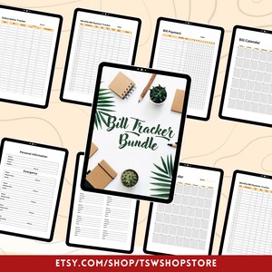 Bill Tracker Bundle Bill Tracker Template for Bill Payment Personal ...