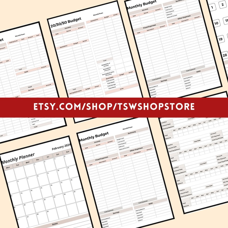 Mega Budget Planner Budget Template Financial Tracker Checklist Digital ...