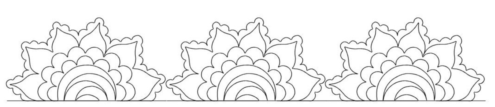 Flower Power-border-digital Quilting Pattern for Longarm Machines ...