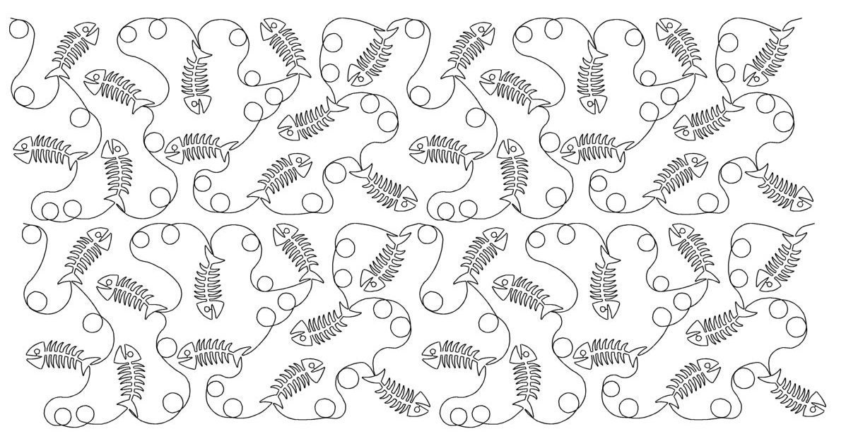 Fish Bones-pantograph-digital Quilting Pattern for Longarm Machines ...