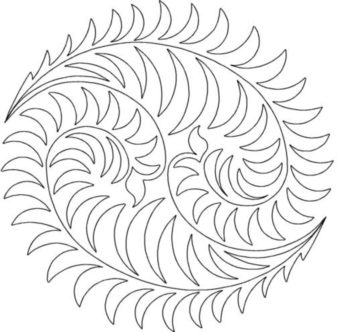 Ying Yang Fern-block-motif-quilting Pattern-digital Download-zipped ...