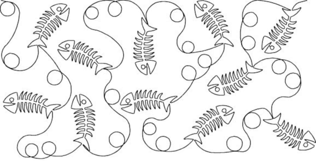 Fish Bones-pantograph-digital Quilting Pattern for Longarm Machines ...