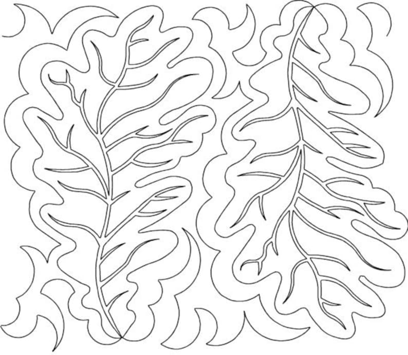 Oak Leaf-pantograph-border-motif-digital Quilting Pattern for Longarm ...