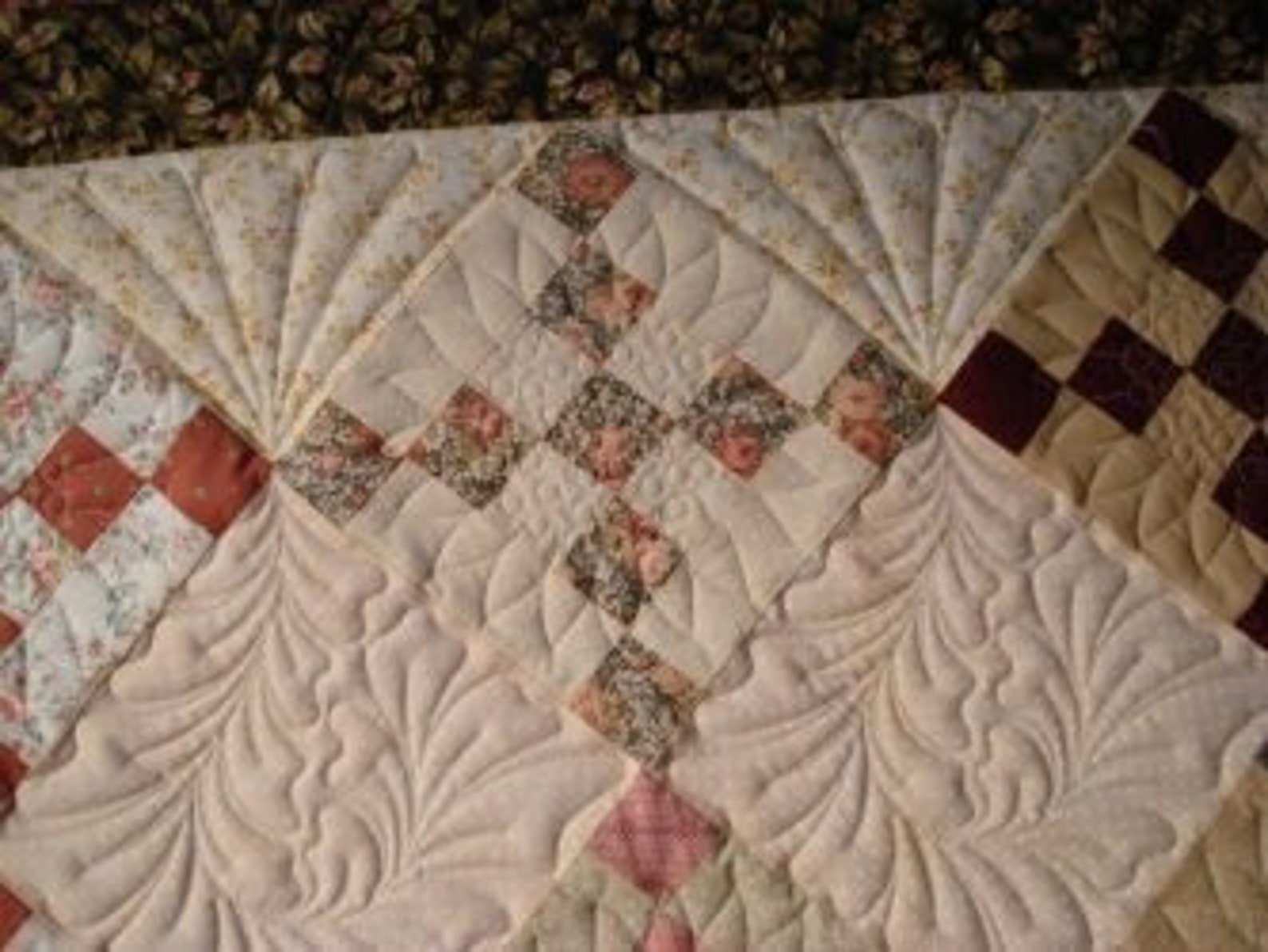 Feathered Square-block-motif Digital Quilting Pattern for Longarm ...
