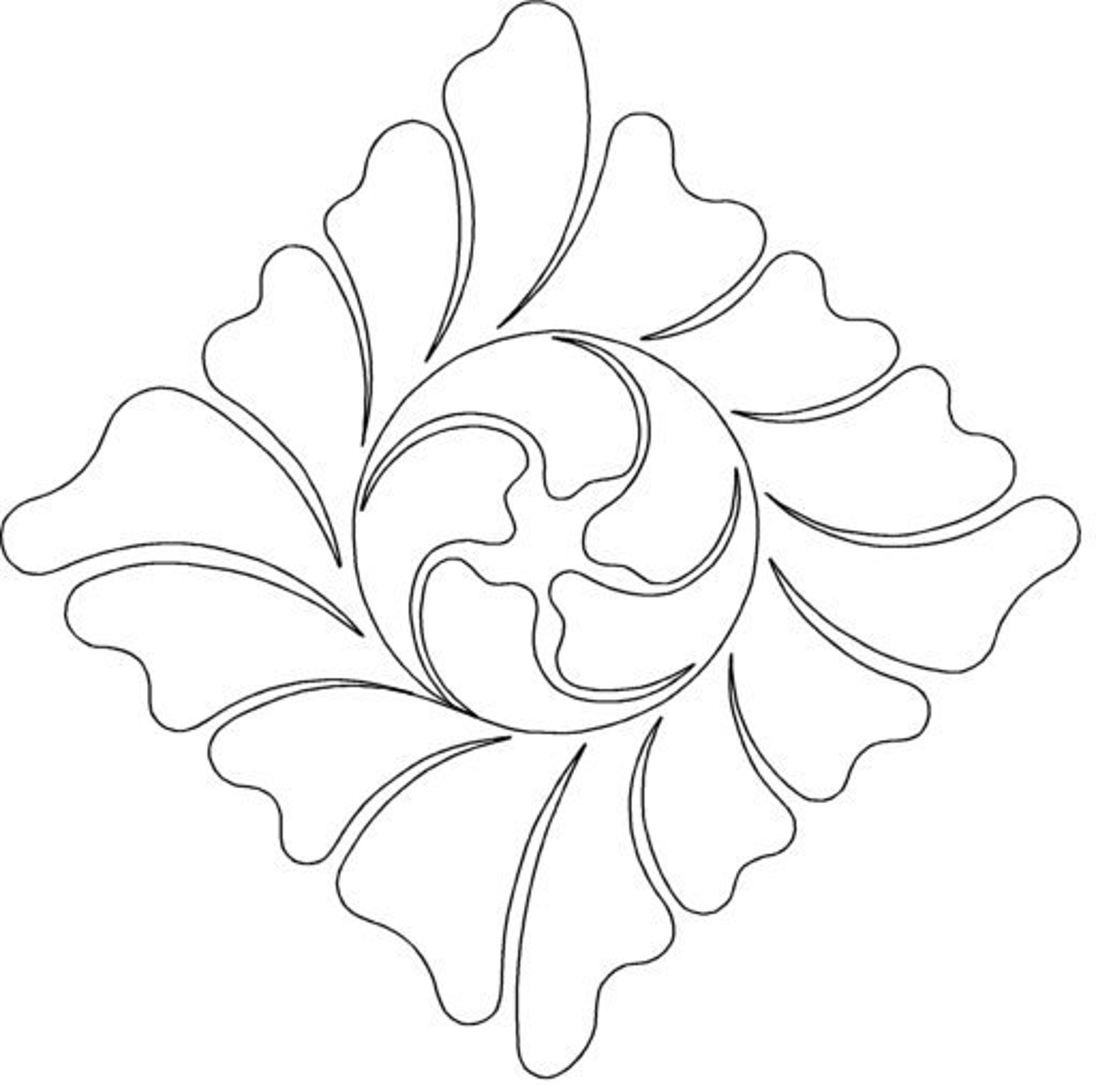 Feathered Square on Point-block-motif Digital Quilting Pattern for ...