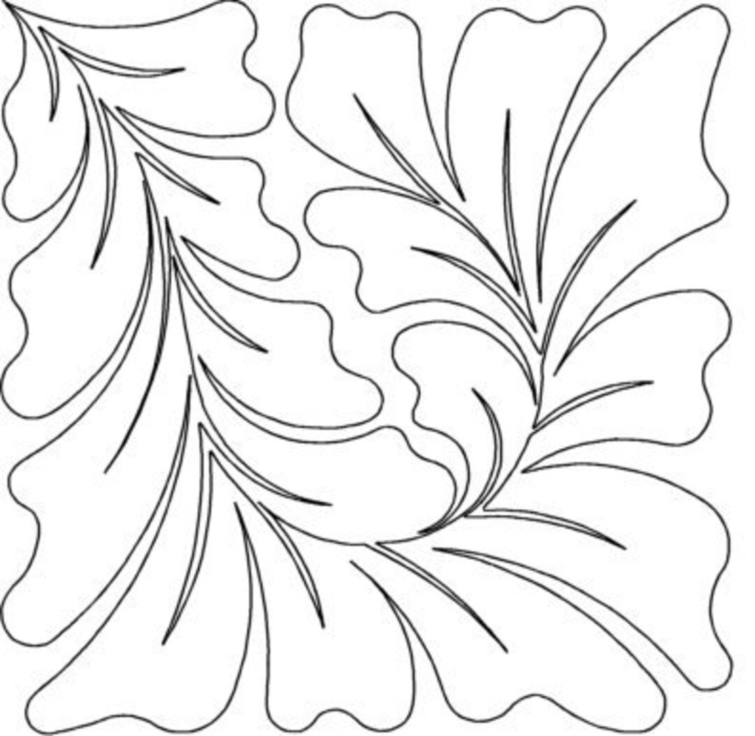 Feathered Square-block-motif Digital Quilting Pattern for Longarm ...