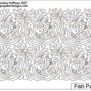 Fish-pantograph-digital Quilting Pattern-digital Download-zipped File ...