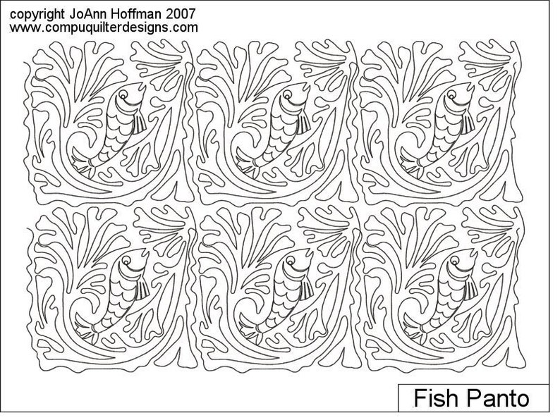 Fish-pantograph-digital Quilting Pattern-digital Download-zipped File ...