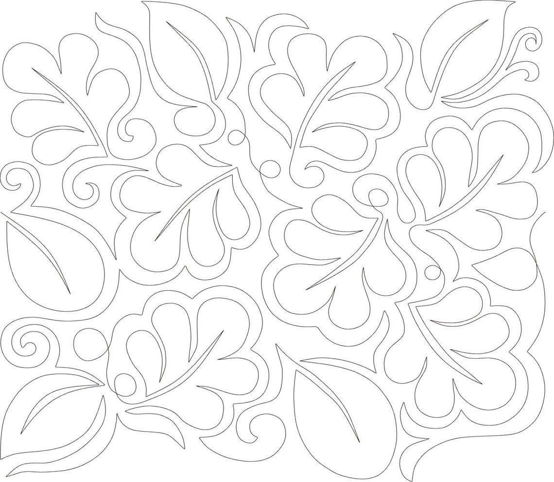 Luscious Leaves--pantograph-digital Quilting Pattern for Longarm ...